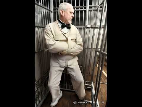 Old prisoner locked in a prison cage and straitjacket #straitjacket #Straitjacket