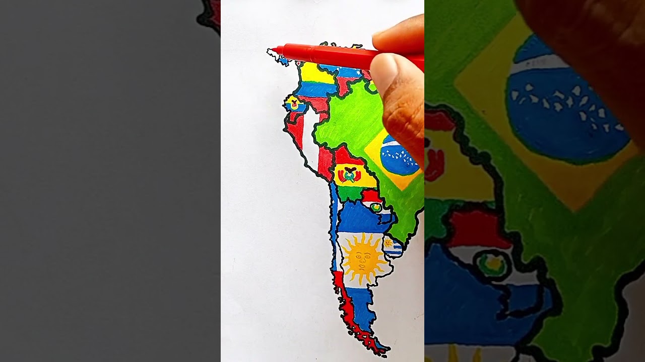 Draw Flag Map of Costa Rica 🇨🇷 #costarica