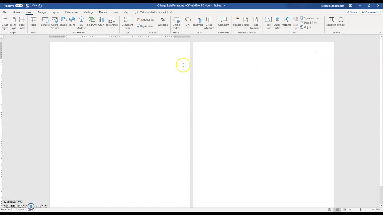 Chicago Style Formatting - Word for PC