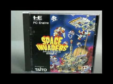 Space Invaders gameplay first wave / PC Engine console / 1990