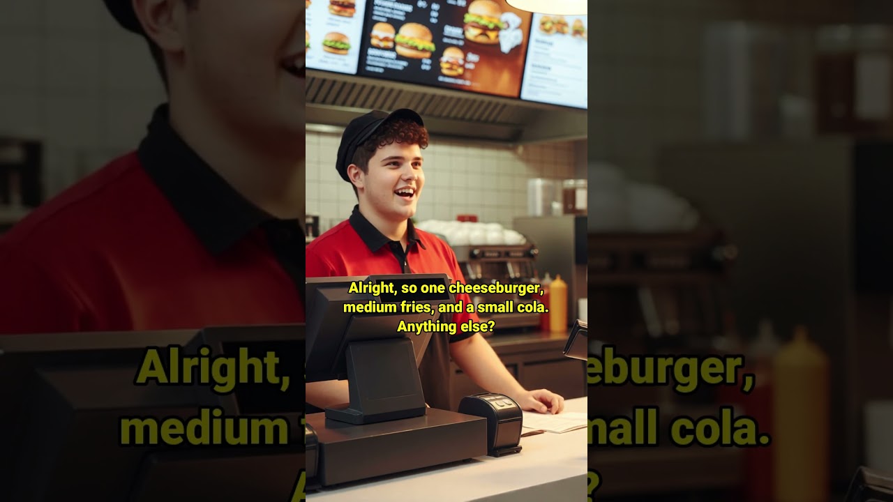 Ordering at a Fast Food Restaurant #orderingfood #englishconversation #englishforbeginners