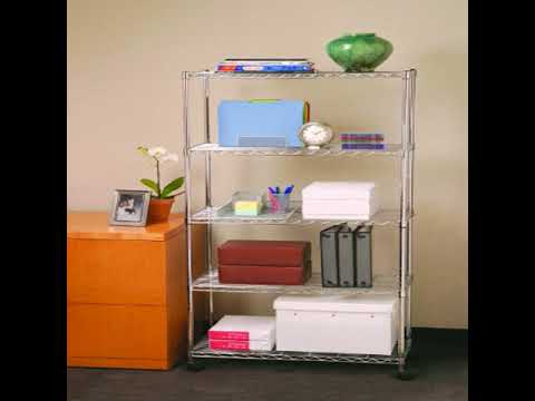 - Low Price - 5-Tier Steel Wire Shelving /w Wheels, 14" D x 30" W x 60" H