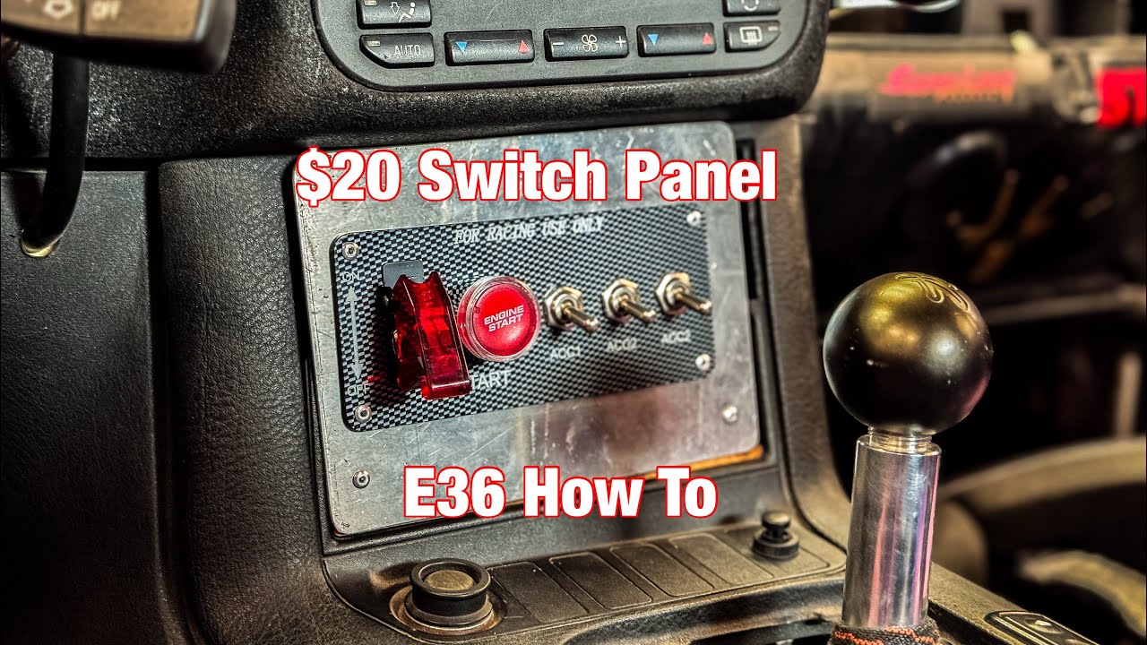$20 AMAZON Push Button Start Switch Panel Install BMW E36 Drift Car