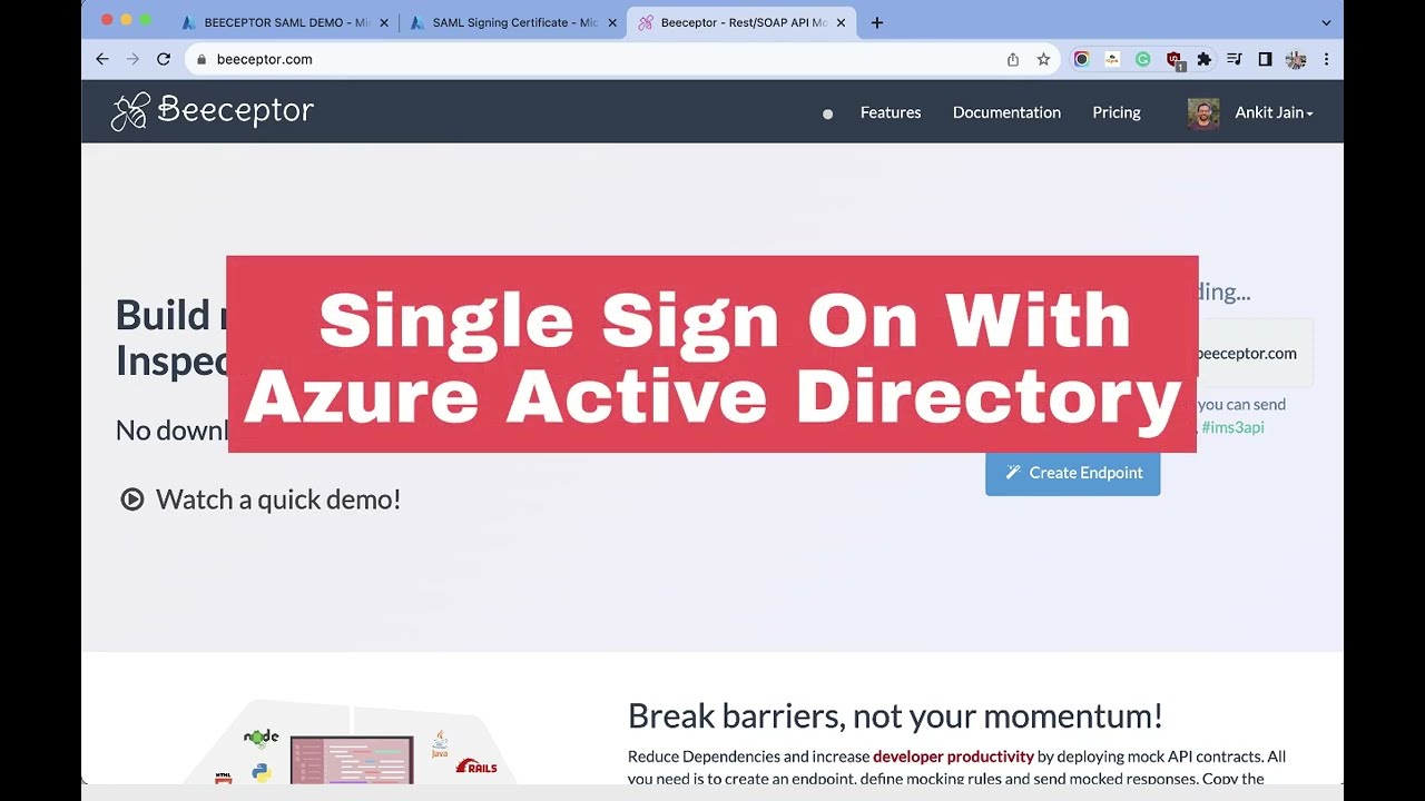 How to setup SSO with Azure Active Directory (SAML) - Beeceptor