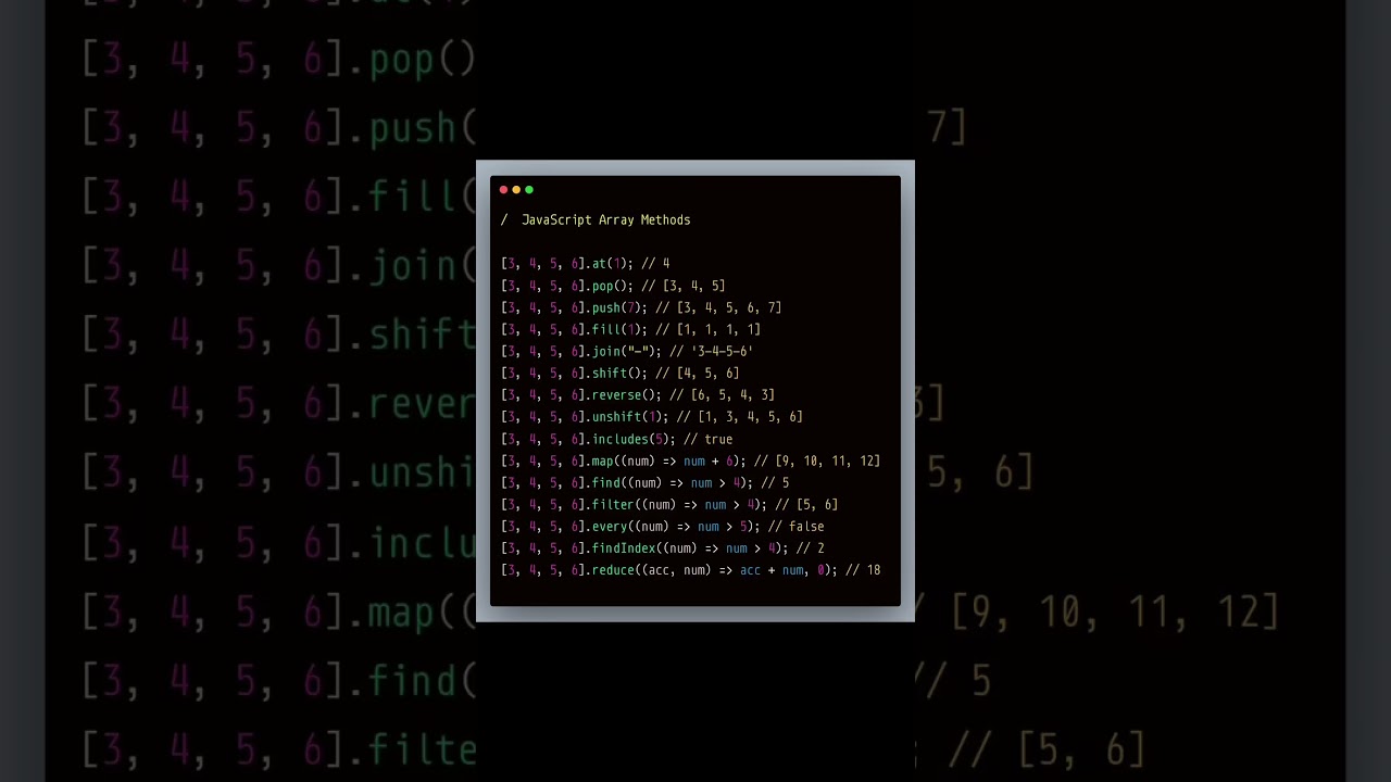 Javascript array methods