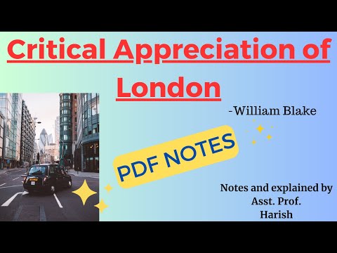 Critical Appreciation of poem ‘London’ – William Blake