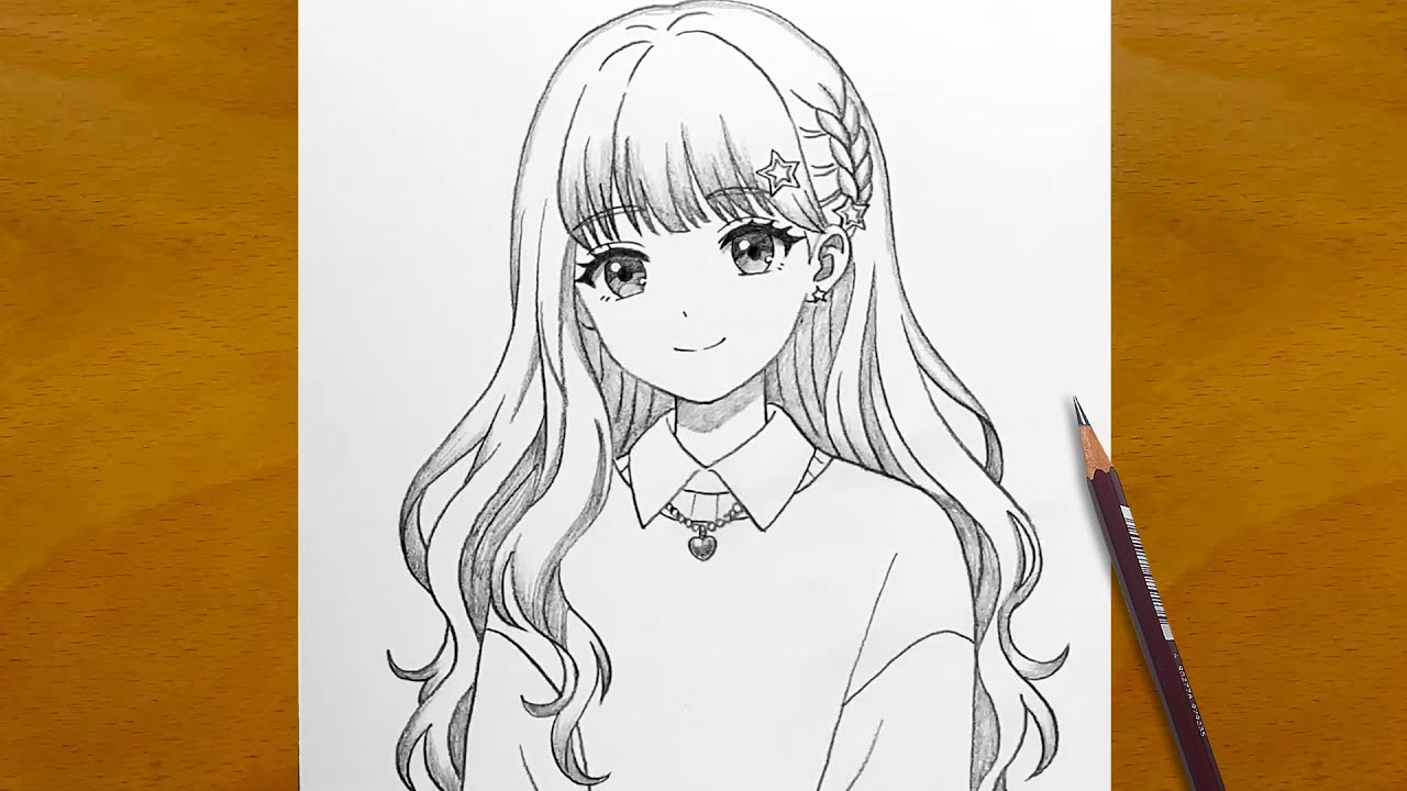 Easy Cute Anime Girl Drawing | How to Draw Anime Girl Step-by-Step