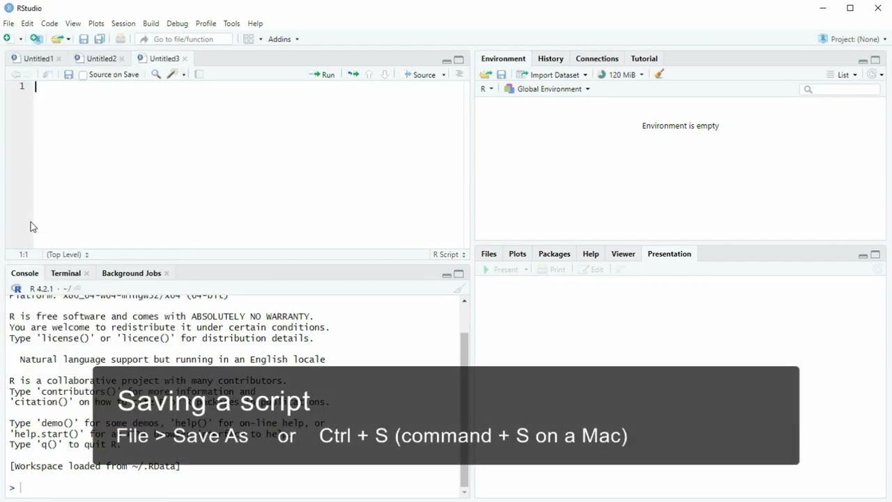 3. Creating, saving and opening a script - Getting Started with R & RStudio