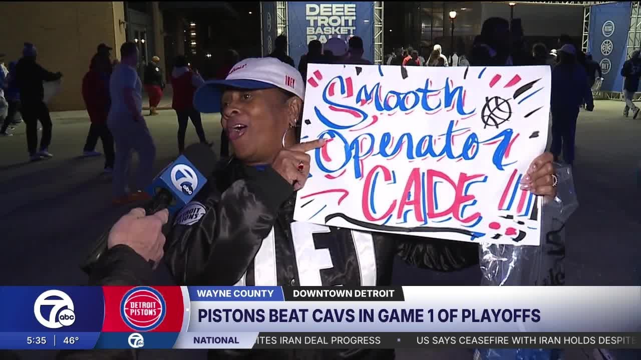 Fans pack Detroit as Pistons host first second-round playoff series in Little Caesars Arena history