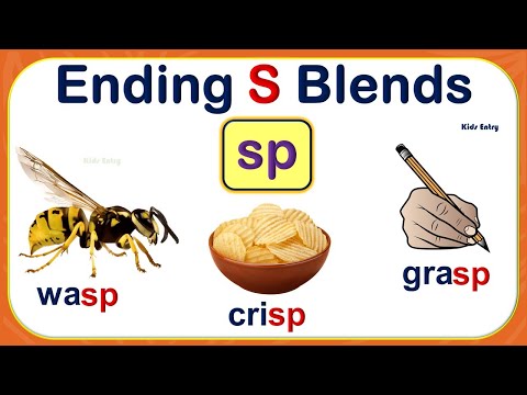 Ending Consonant Blends sp for UKG| Ending Blends sp | Phonic Blends |s blends |sp words -Kids Entry