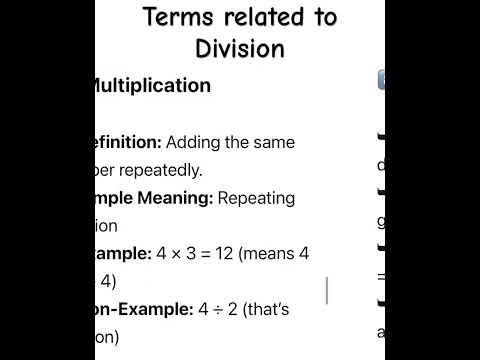 Easy Math Terms for Division | Short Math Terms #Shorts
