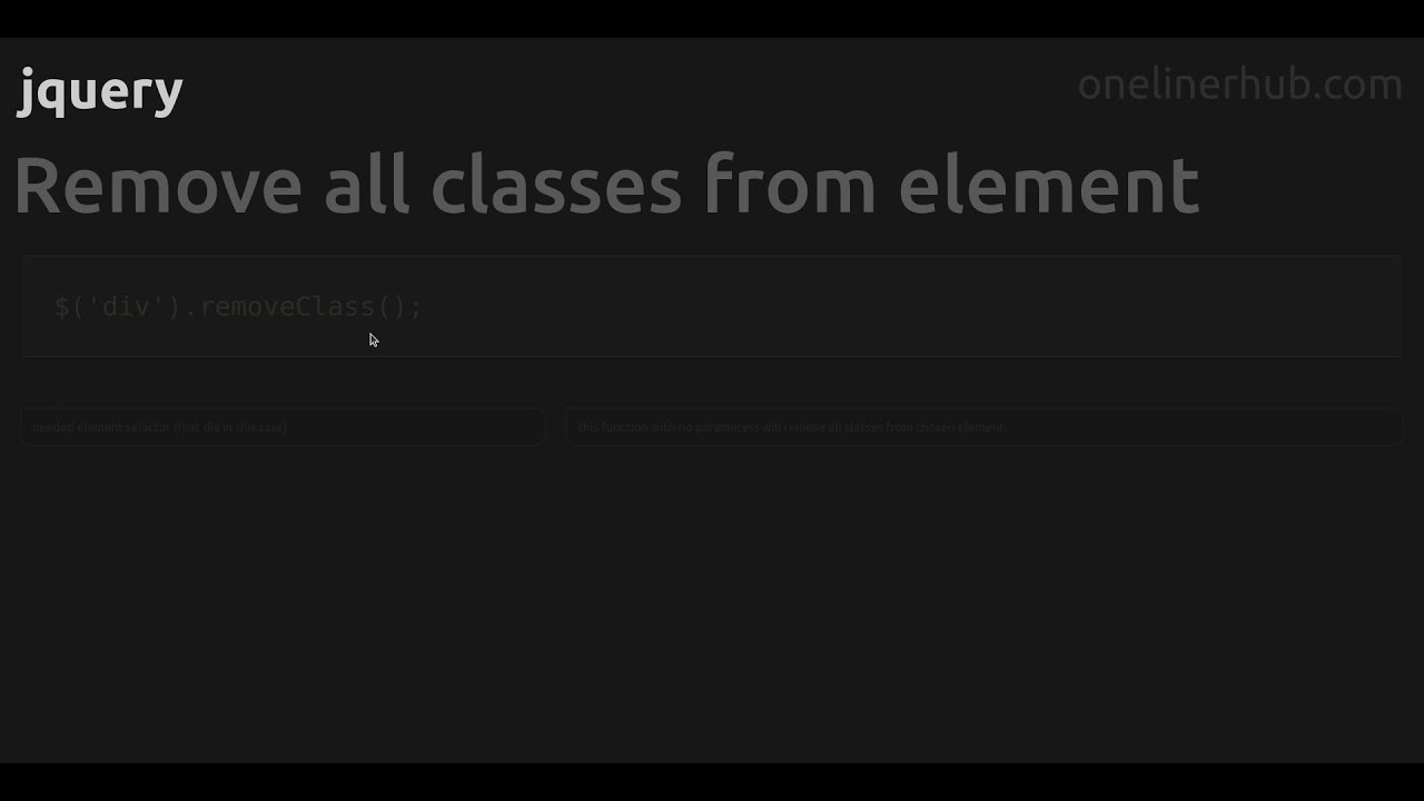 Remove all classes from element