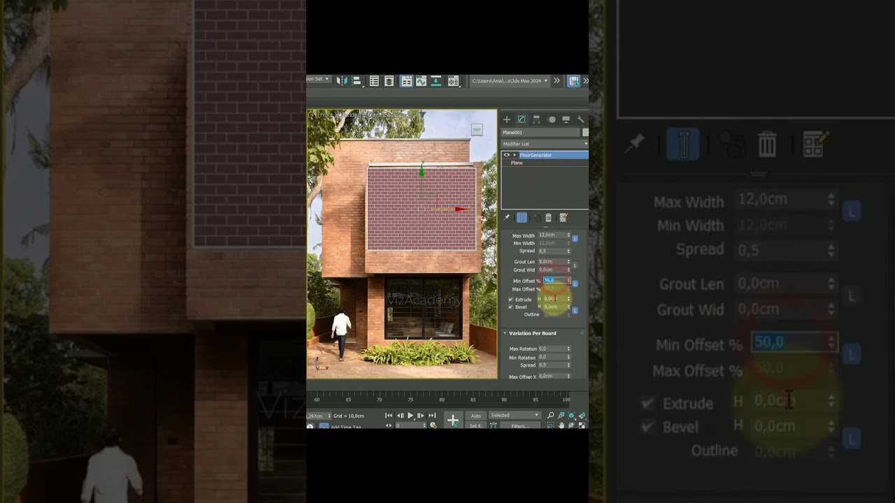 Create a brick wall in 3ds Max  #3d #3dsmax #viral #shorts #short #shortvideo #architecture