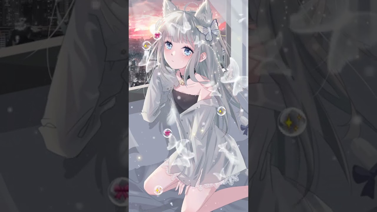 Simple pure white girl innocent cartoon