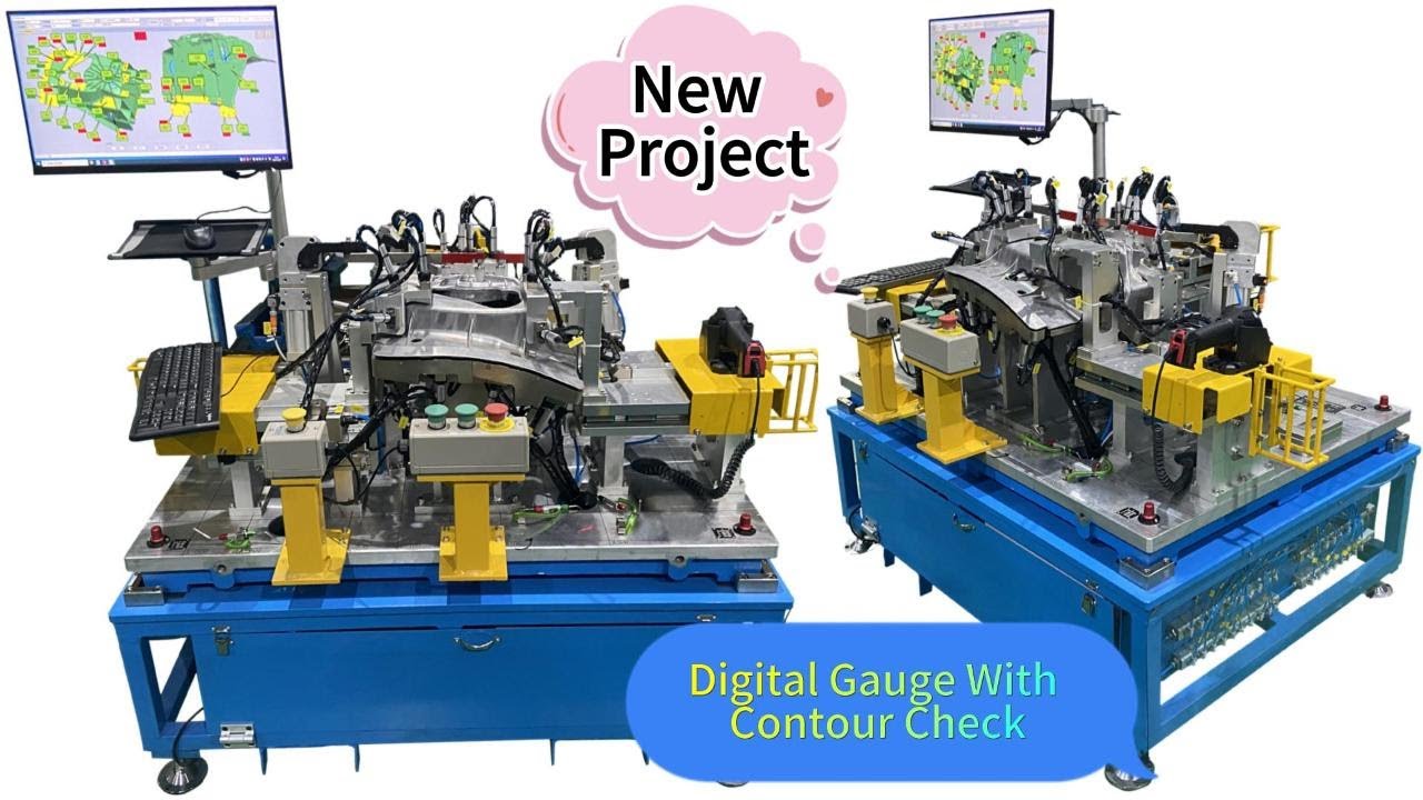 Digital gauge/ electronic assembly checking fixture with contour check