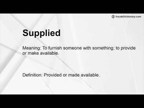 Supplied Meaning