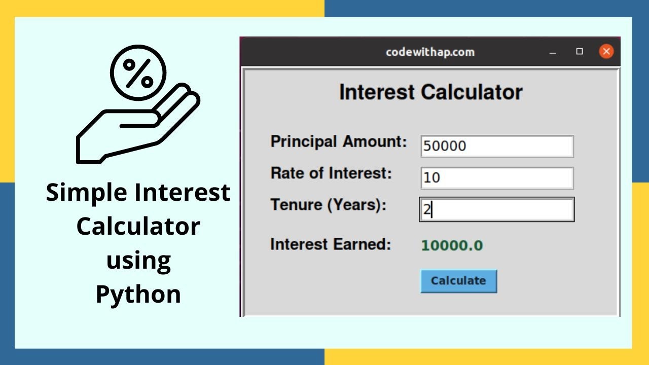 Python Simple Interest Calculator GUI Tkinter App