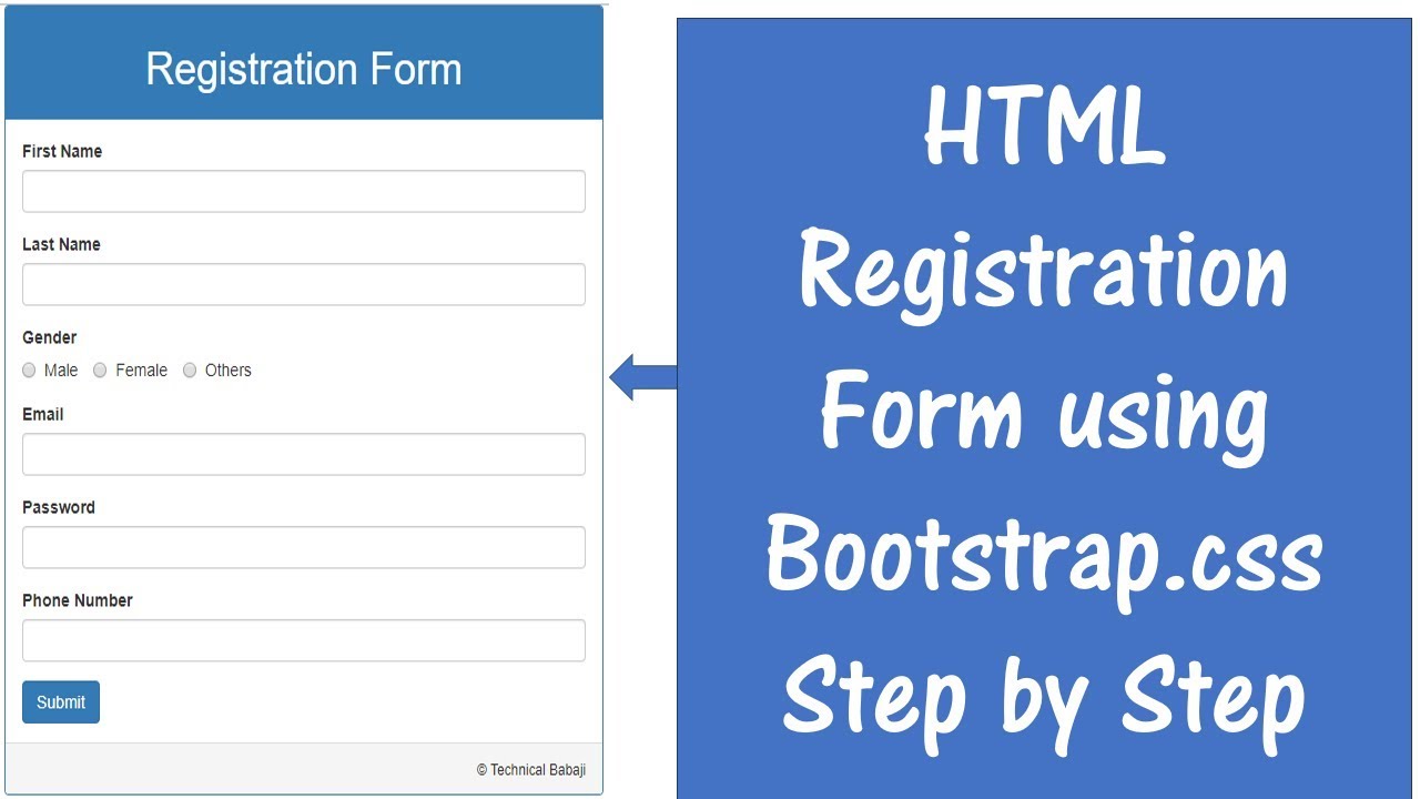 How to Create a HTML Registration Form using bootstrap