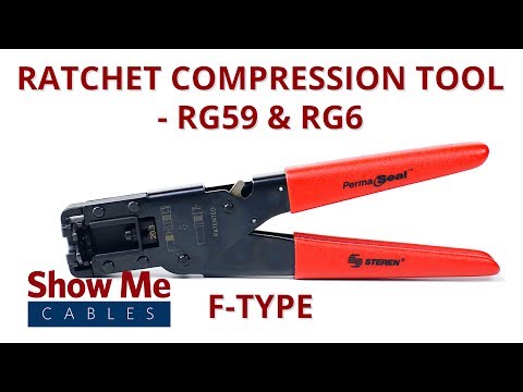 Ratchet Compression Tool for RG59 & RG6 - F Type #93-100-100