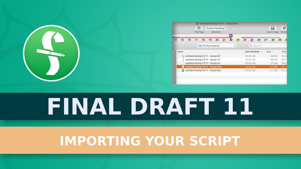 Importing Your Script with Final Draft 11