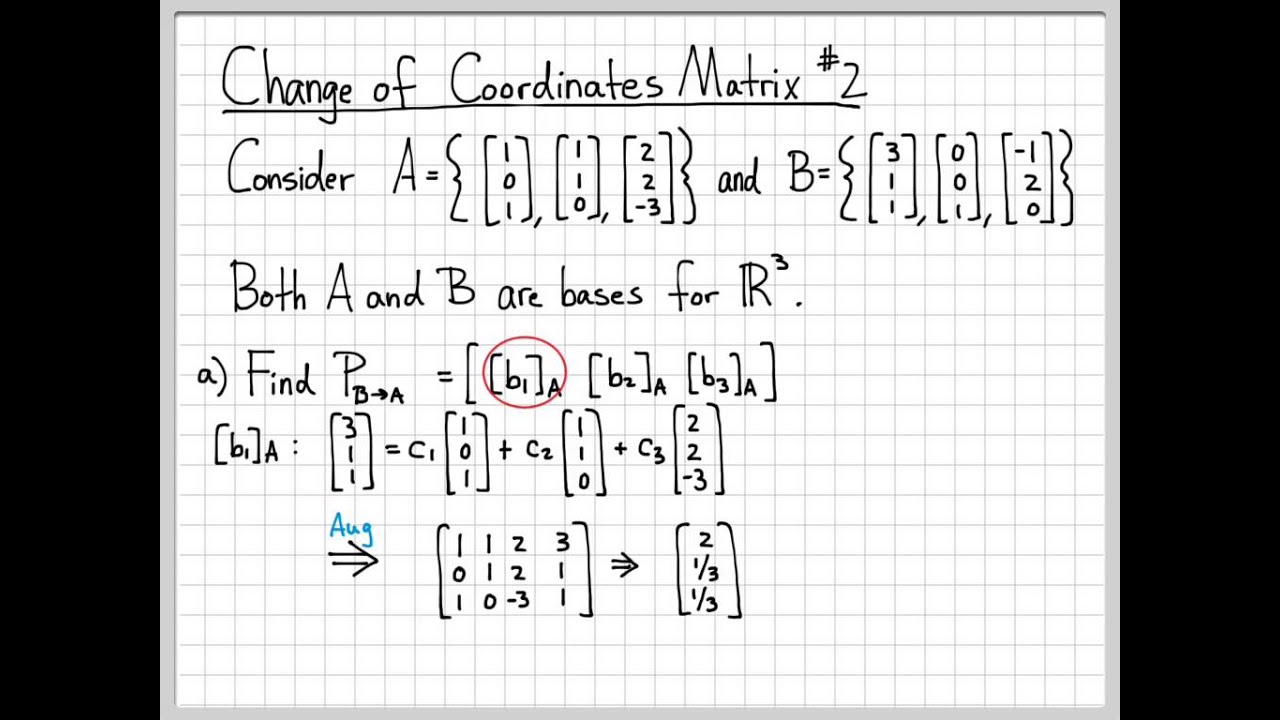 Linear Algebra Example Problems - Change of Coordinates Matrix #2