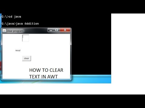 java program on awt close window and clear text