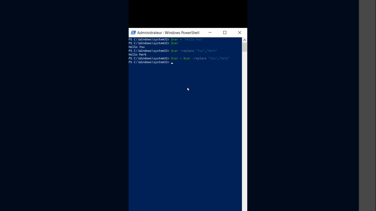 How to Replace variable string PowerShell  // #powershell #replace #script #variables #gigachad