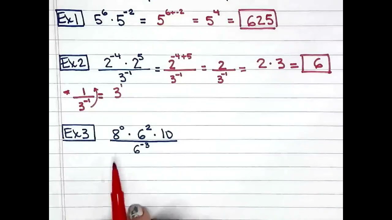 Evaluate expressions using the Properties of Exponents