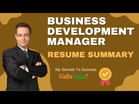 Business Development Manager Resume Summary II How To Write Profile Summary - TalksLegal.com