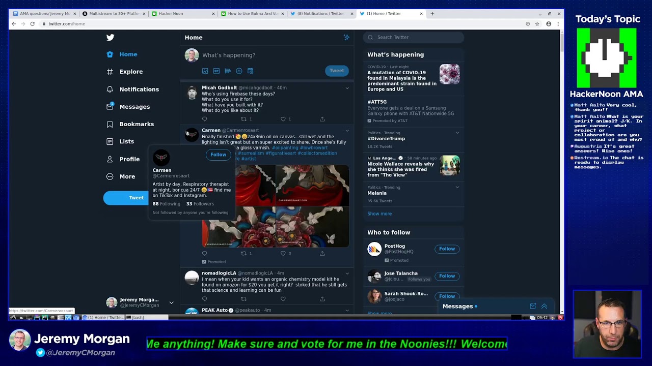 Hacker Noon AMA Happening now!!  Ask Me anything! #Hackernoon #Noonies  #streaming
