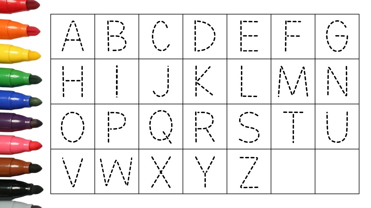 Menebalkan Huruf Abjad Besar A-Z ❤️ Belajar Menulis Untuk Anak TK