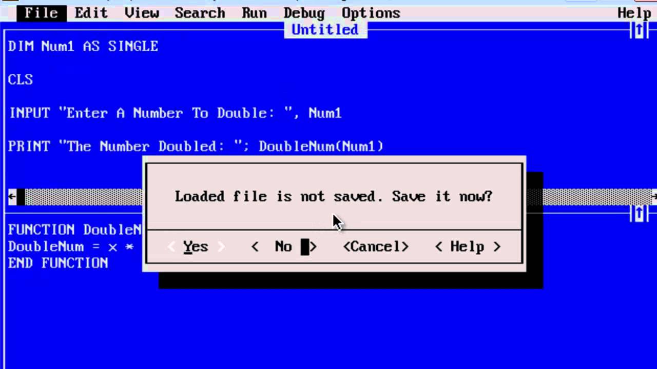 QBasic Tutorial 38 - Making A Function - QB64