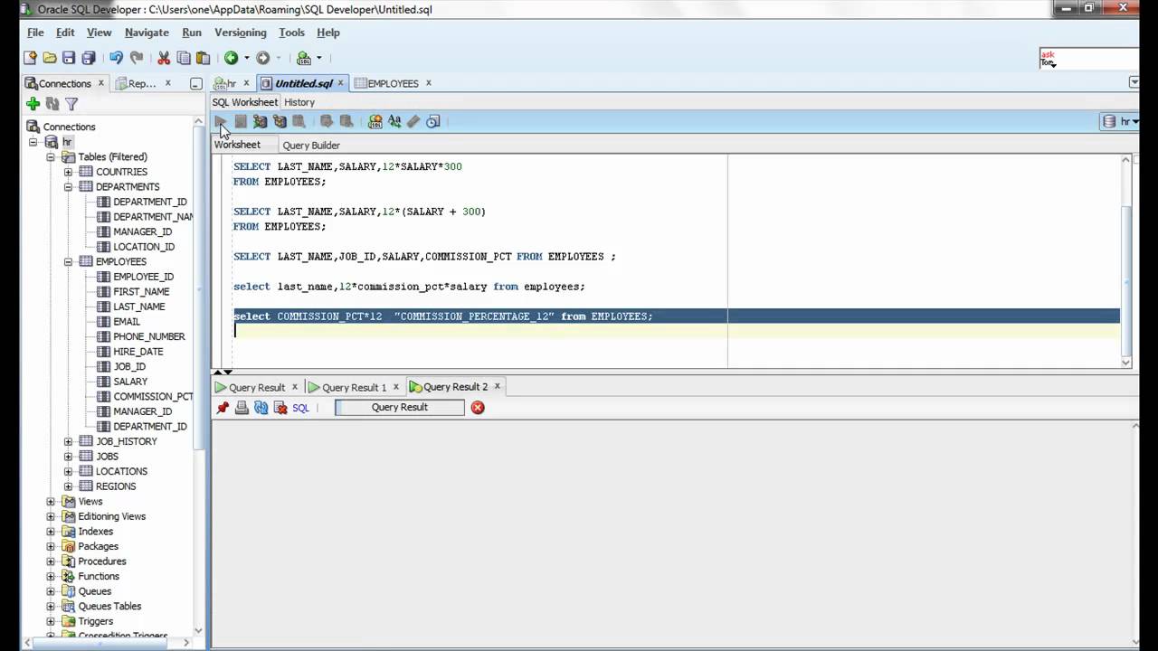 Oracle SQL Video Tutorial 4: Column Aliases