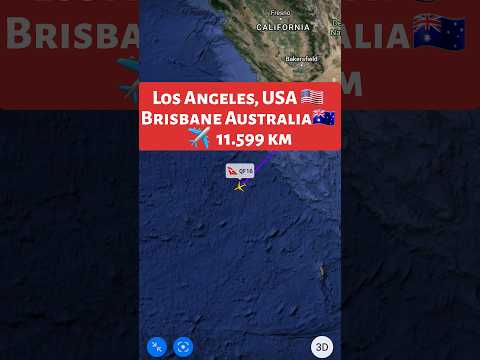 Los Angeles, USA πΊπΈ to Brisbane, Australia π¦πΊ Flight Route βοΈ Timlines QF16