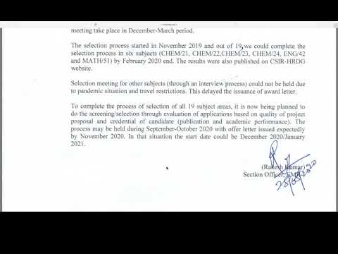 CSIR-SRF Interview Drama 2020.