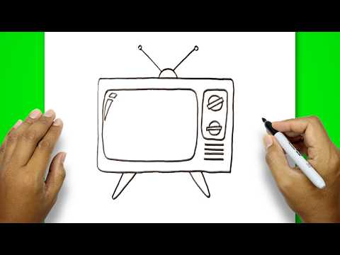 How to draw a television easy and very simple | Simple Drawing | TV Drawing | Television Drawing