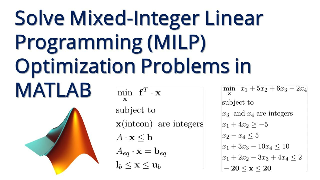 Solve Mixed-Integer Linear Programming (MILP) Optimization Problems in MATLAB