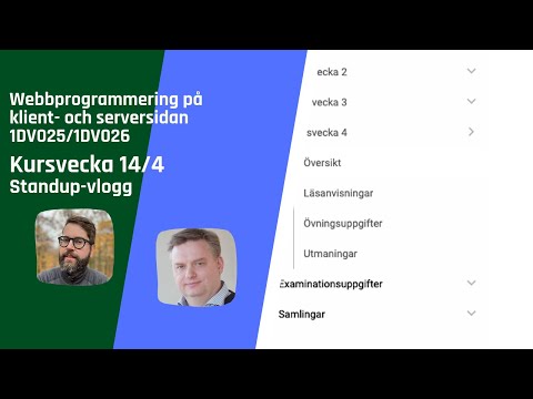 1DV025/1DV026 - Standupvlogg - Kursvecka 14/4