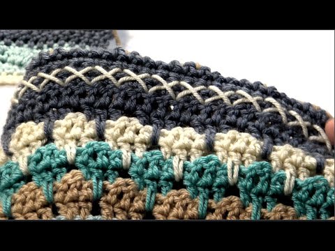 Annie's Crochet Afghan Club Box Six Opening and Demo of Stitching
