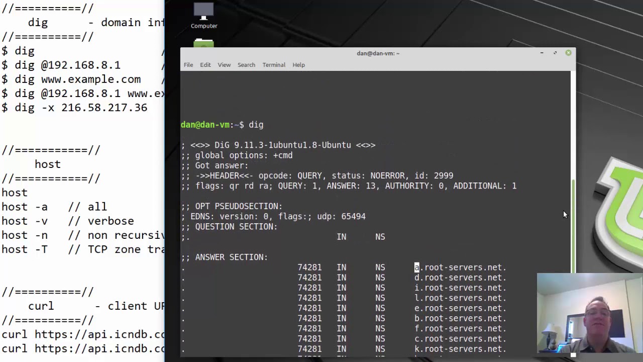 How to use nslookup, dig, and host to make dns requests