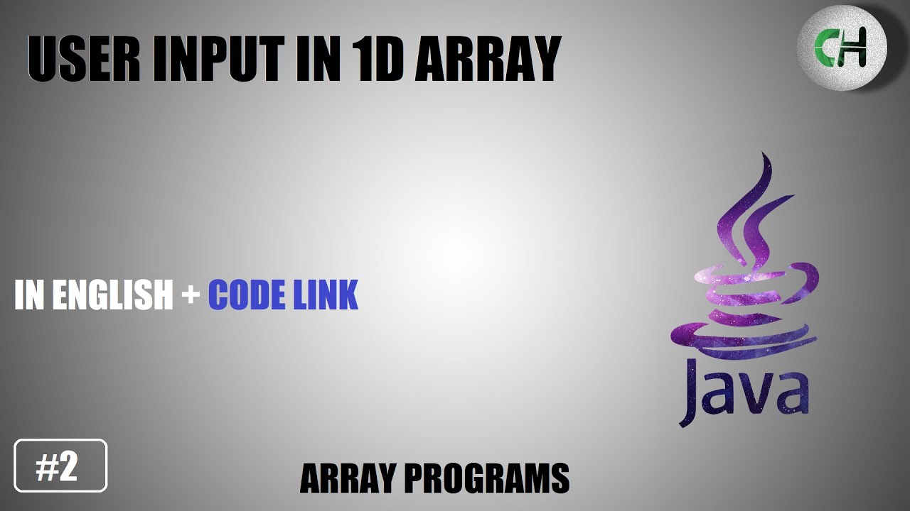 User input in array | User input in array in java