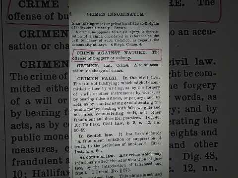 BLACK 'S LAW DICTIONARY FIRST EDITION CRIME AGAINST NATURE