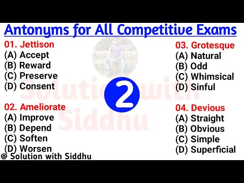 Antonyms | Part 2 | Antonyms in Hindi | Antonyms and Synonyms for Competitive Exams
