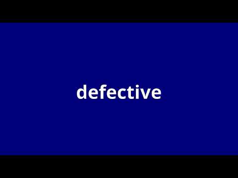 what is the meaning of defective
