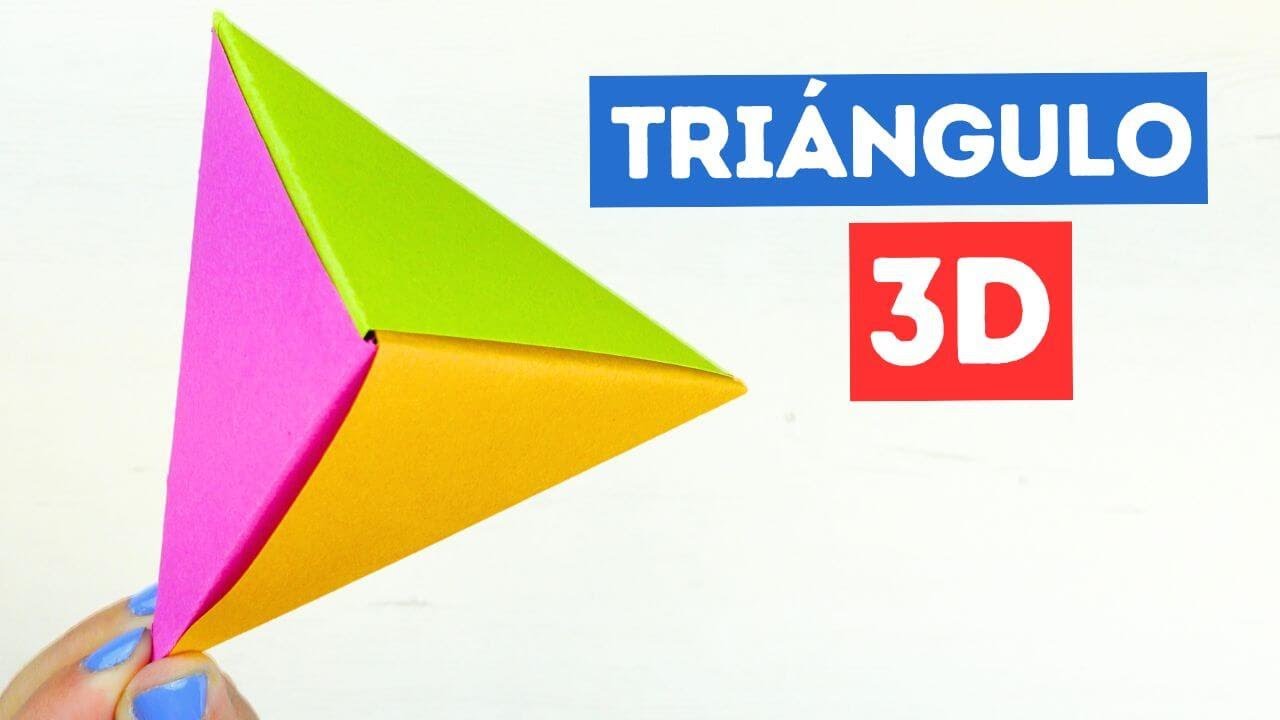 🔺 Cómo hacer un Triangulo de papel 3D en origami ¡Fácil!
