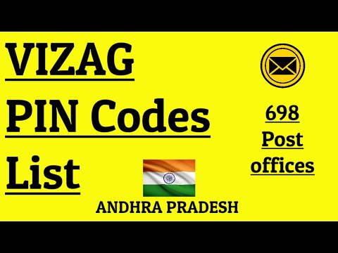 Vizag PIN Code s List || VISAKHAPATNAM PIN Code s List || ANDHRA PRADESH || 698 Post Offices