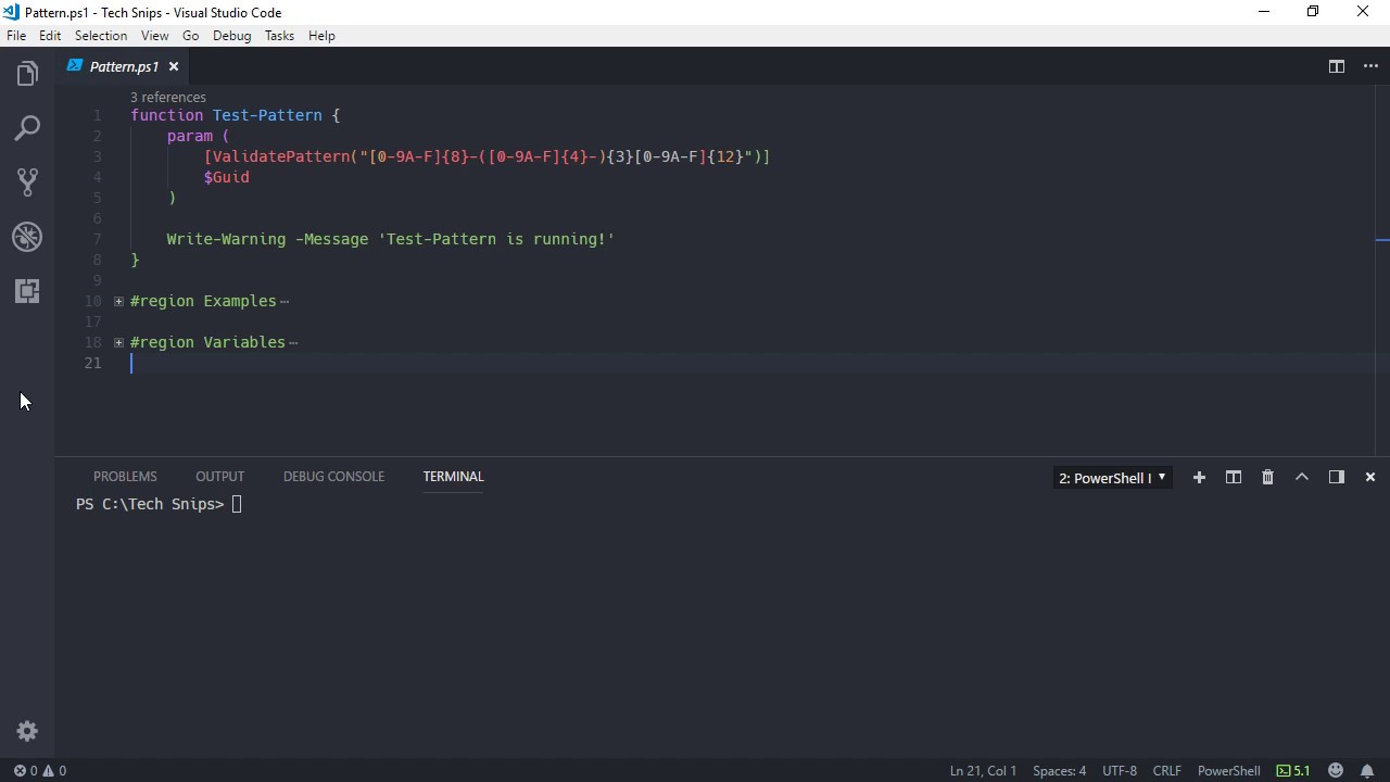 Using The ValidatePattern PowerShell Parameter Attribute