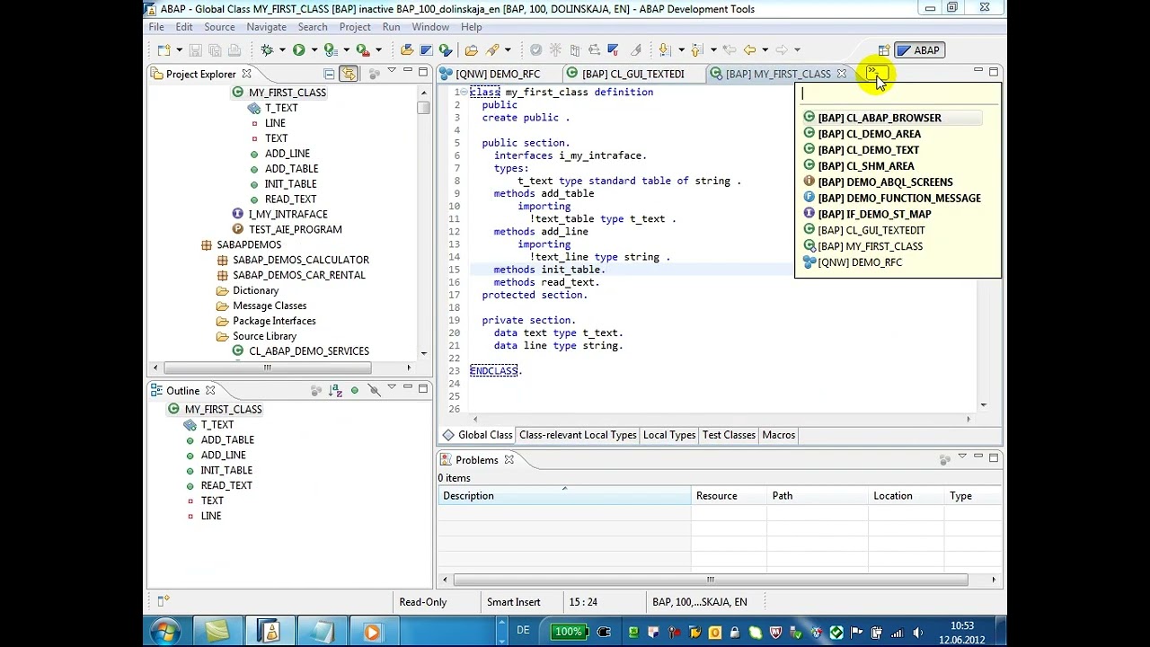 ABAP in Eclipse Tutorials   Multi document Editor