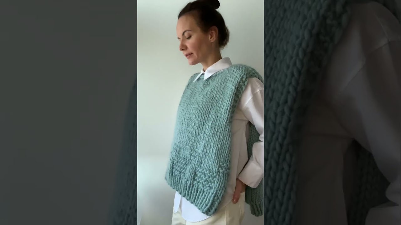 Knit a chunky vest in 2 days and add a cute layer to your look this spring 🌷 #knitting