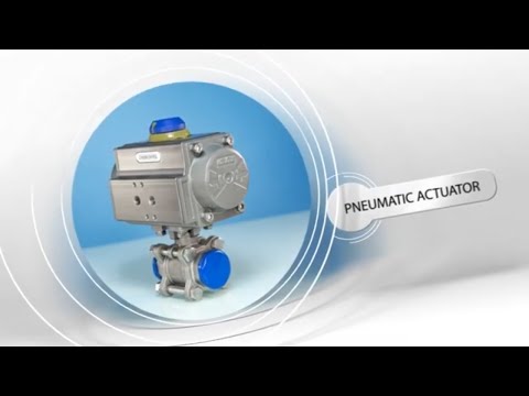Pneumatic actuators, solenoid valve, limit switches and air filters.